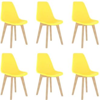 vidaXL Vidaxl - Chaises à manger lot de 6 jaune plastique