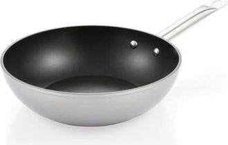 Tescoma Wok GrandCHEF+ mit hochwertiger Antihaftbeschichtung, Durchmesser 28 cm, induktionsgeeignet, spülmaschinenfest