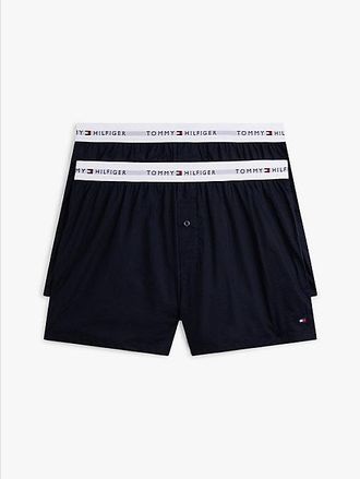 Tommy Hilfiger Lot de 2 cale&ccedil;ons en popeline &agrave; logo