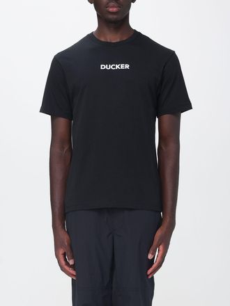 Save The Duck T-shirt &agrave; col rond en coton avec imprim&eacute; slogan sur le devant
