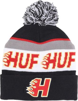HUF Enforcer Pom Pom Beanie Schwarz - - Accessories - Herren - Mehrfarbig - ONE SIZE