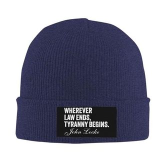 Generic L&agrave; O&ugrave; La Loi SArr&ecirc;te, La Tyrannie Commence. Femme Homme Watch Cap L&eacute;ger Bonnet De Trawler Confortable Bonnets Tricot&eacute; pour Cyclisme Casque Moto Sport