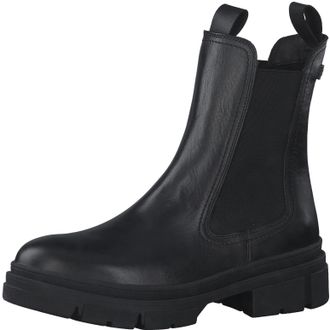 Tamaris Damen Chelsea Boots, Frauen Stiefeletten,Comfort Lining,TOUCHit-Fu&szlig;bett,Schlupfstiefel,Boots,Stiefel,Bootee,Black Leather,39 EU