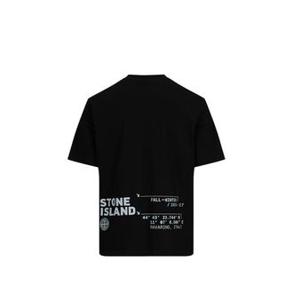 Stone Island T-shirt manches courtes &agrave; lettrage au dos en coton