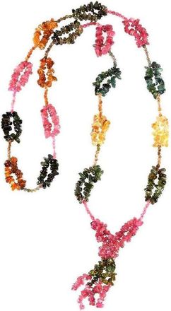 La Chineuse Turmalin-Halskette - Symbol der Ruhe und Gelassenheit - Mehrfarbige Farbtöne - Länge 41 cm - Damenschmuck - Gratis Satinbeutel - Geburtstag, Weihnacht