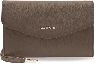 Lazarotti Bologna Pochette en cuir | Sac à bandoulière pour femme de taille moyenne 23 cm | Sac à main avec bandoulière amovible et réglable, taupe, Mittelgroße
