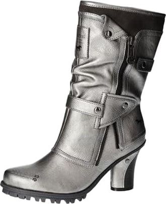 Mustang Jeans Bottines Femme 1141-606, Pointure:40 EU, La Couleur:Argent