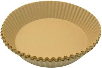 Fackelmann 42686 Moule en papier pour air fryer, Moule pour friteuse &agrave; air chaud, Moule pour friteuse sans huile, papier air fryer, 50 pi&egrave;ces, rond, Papier, 16 x
