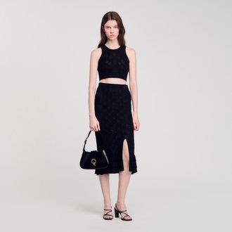 Sandro Sac Janet en cuir lisse