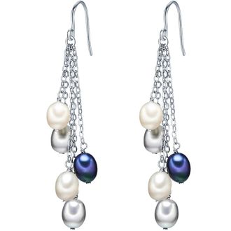 Valero Pearls Ohrringe - Sterling Silber Perlen-Ohrh&auml;nger S&uuml;&szlig;wasser-Zuchtpe - Gr. unisize - in Silber - f&uuml;r Damen