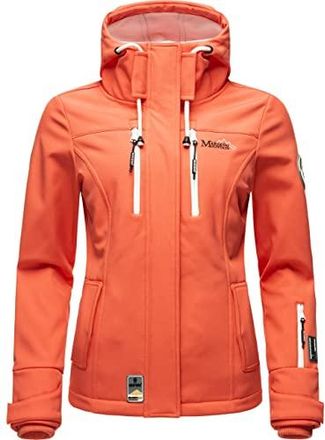 Marikoo Veste softshell mi-saison avec capuche pour femme, corail, L
