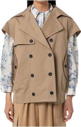 Fracomina Femme, Vestes, Beige, Taille: 44 FR Gilet