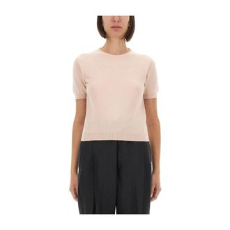 Maison Margiela Rundhals-Strickoberteil - - Knitwear - Damen - Rosa - S