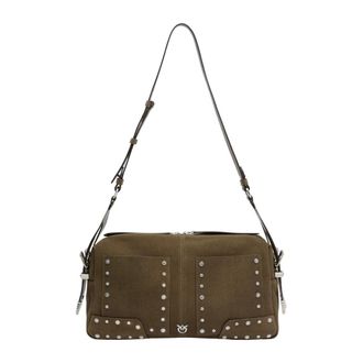 Pinko Wildleder-Schultertasche - - Bags - Damen - Braun - ONE SIZE