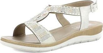 Inblu Femme Ciabatte Donna Con Motivo Incrociato Ricoperto Da Brillantini Bicolore, Plantare in Ecopelle Imbottito Multiprise à Bande, Glace, 39 EU