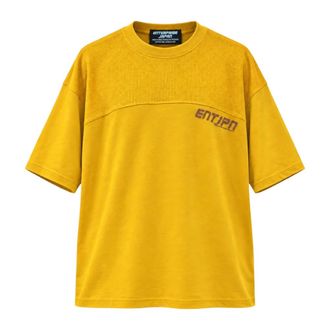 Enterprise Japan SS Planet Baumwoll-T-Shirt mit Rundhalsausschnitt - - Tops - Herren - Gelb - M