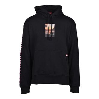 Diesel Kapuzen-Baumwollpullover - - Sweatshirts & Hoodies - Herren - Schwarzk - 2XL