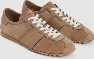 Sandro Baskets basses en cuir et su&egrave;de