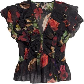 AllSaints Femme, Blouses et Chemises, Noir, Taille: 40 FR Alma Top