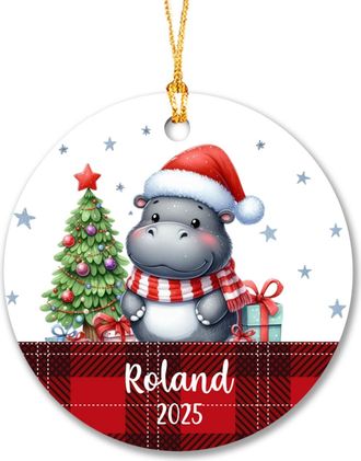 Generic Nilpferd Weihnachtsbaum Deko Keramik H&auml;ngende Ornamente Mit Schnur Weihnachten Deko