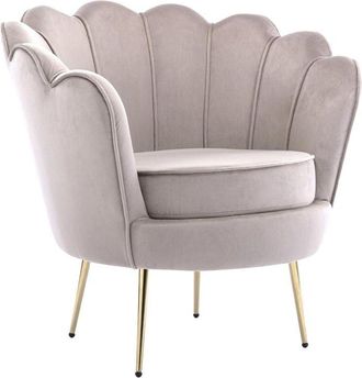 Pascal Morabito Pascal Morabito - Fauteuil coquillage en velours taupe dandelion de