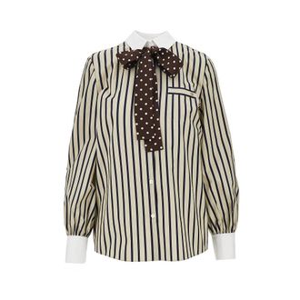 Valentino Striped shirt with silk bow Woman 42
