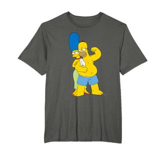 The Simpsons Marge and Flexing Homer Valentines Day Couple T-Shirt