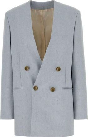 Alberta Ferretti Femme, Vestes, Bleu, Taille: 38 FR Melange Jersey Blazer
