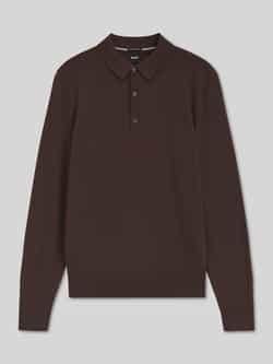 HUGO BOSS Regular Fit Poloshirt aus reiner Wolle Modell Lancione