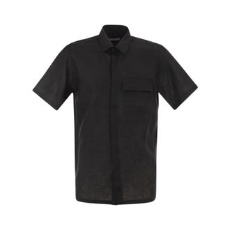 Pantaloni Torino Kurzarm-Leinenhemd - - Shirts - Herren - Schwarzk - 2XL