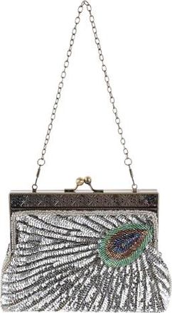 Yardwe Sac Soir&eacute;e Vintage &agrave; Perles Motif Paon Pochette &agrave; Bandouli&egrave;re Crois&eacute;e &Eacute;l&eacute;gante pour Femme Sac Main R&eacute;tro pour Mariage et F&ecirc;te