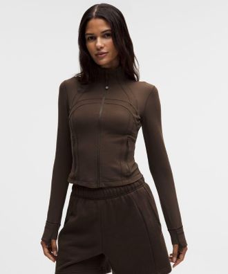 lululemon Define Crop-Jacke Nulu f&uuml;r Frauen - Gr&ouml;&szlig;e 10 in Walnut Crunch
