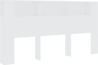 vidaXL Kopfteil mit Ablagen Wei&szlig; 200x18,5x104,5 cm Vidaxl