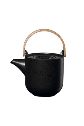 ASA Teekanne Coppa Kuro, Schwarz, Holz, Keramik, 600 ml, 10.7x12x14.5 cm, Ausgie&szlig;er, Filtereinsatz, Kaffee & Tee, Kannen, Teekannen