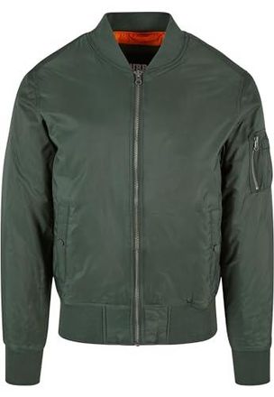 Urban Classics Blouson Court Rembourr&eacute;, Fermeture &Eacute;clair, Veste Streetwear Zipp&eacute;e, 100% Polyester, Doublure Orange