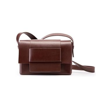 Generic Sacs &agrave; bandouli&egrave;re tiss&eacute;s, mini sac &agrave; main en cuir v&eacute;g&eacute;talien, sac &agrave; main &eacute;l&eacute;gant, pochette carr&eacute;e tress&eacute;e de designer - Ceinture r&eacute;glable, marron, Sm