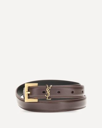 Saint Laurent Cassandre slim Belt Female 75