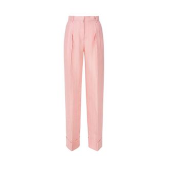 Andamane Rosa Leinenhose - - Trousers - Damen - Rosa - L
