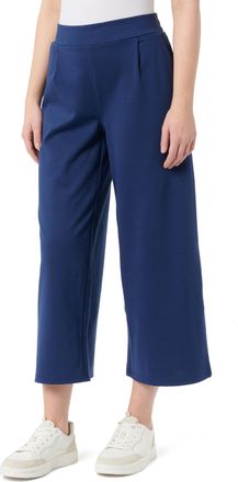 Ichi IHKATE SUS Wide PA Damen Hose Stoffhose mit Stretch gerader Schnitt Elastikbund Crop Länge, Größe:XXL, Farbe:Medieval Blue (193933)