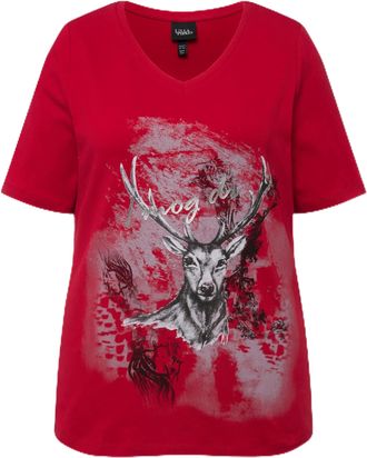 Ulla Popken Damen I mog di, Classic T-Shirt, Salsa, 54-56