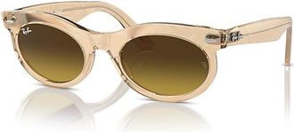 Ray-Ban Wayfarer Oval Change Sonnenbrillen Braune Wellen Selbsttönend Fassung Braun Glas 53-22