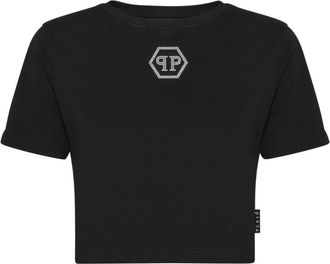 Philipp Plein Hexagon T-Shirt mit Strass - Schwarz