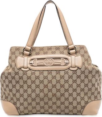 Gucci Shopper - Medium GG Canvas Web Dressage Tote - Gr. unisize - in Braun - f&uuml;r Damen
