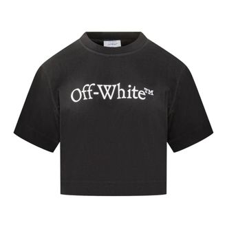 Off-white Logo Baumwoll-T-Shirt - - Tops - Damen - Schwarzk - L