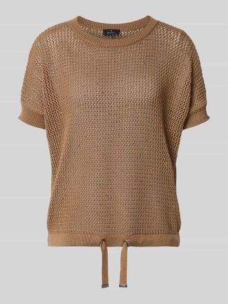 Monari Strickpullover mit Ziersteinbesatz und Tunnelzug