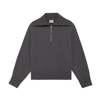 Autry Femme, Sweatshirts et sweats &agrave; capuche, Gris, Taille: 36 FR Sweat &agrave; Capuche avec Fermeture &Eacute;clair