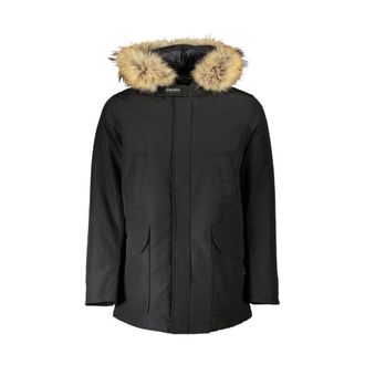 Woolrich Homme, Vestes, Noir, Taille: 2XL Parka en coton noir avec capuche et fourrure d&eacute;tachable