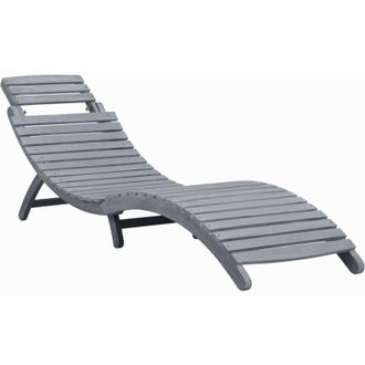 vidaXL Vidaxl - Chaise longue D&eacute;lavage gris Bois dacacia solide