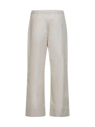 Max Mara Womens Straight-Leg Trousers Smmargento White Poplin Cotton