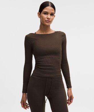 lululemon Haut de yoga &agrave; manches longues et dos &eacute;chancr&eacute; pour Femmes - Taille L